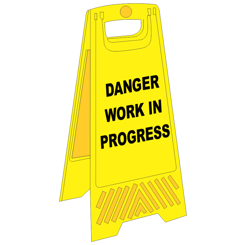 FS16 - Work in progress a-frame floor stand - yellow | Safety Signs ...